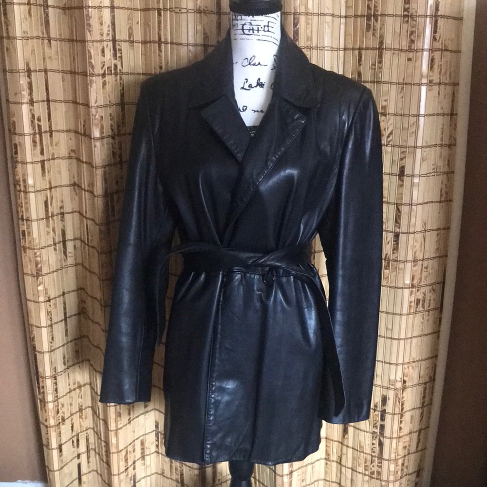 Barami Lamb Skin Leather Coat - Gem